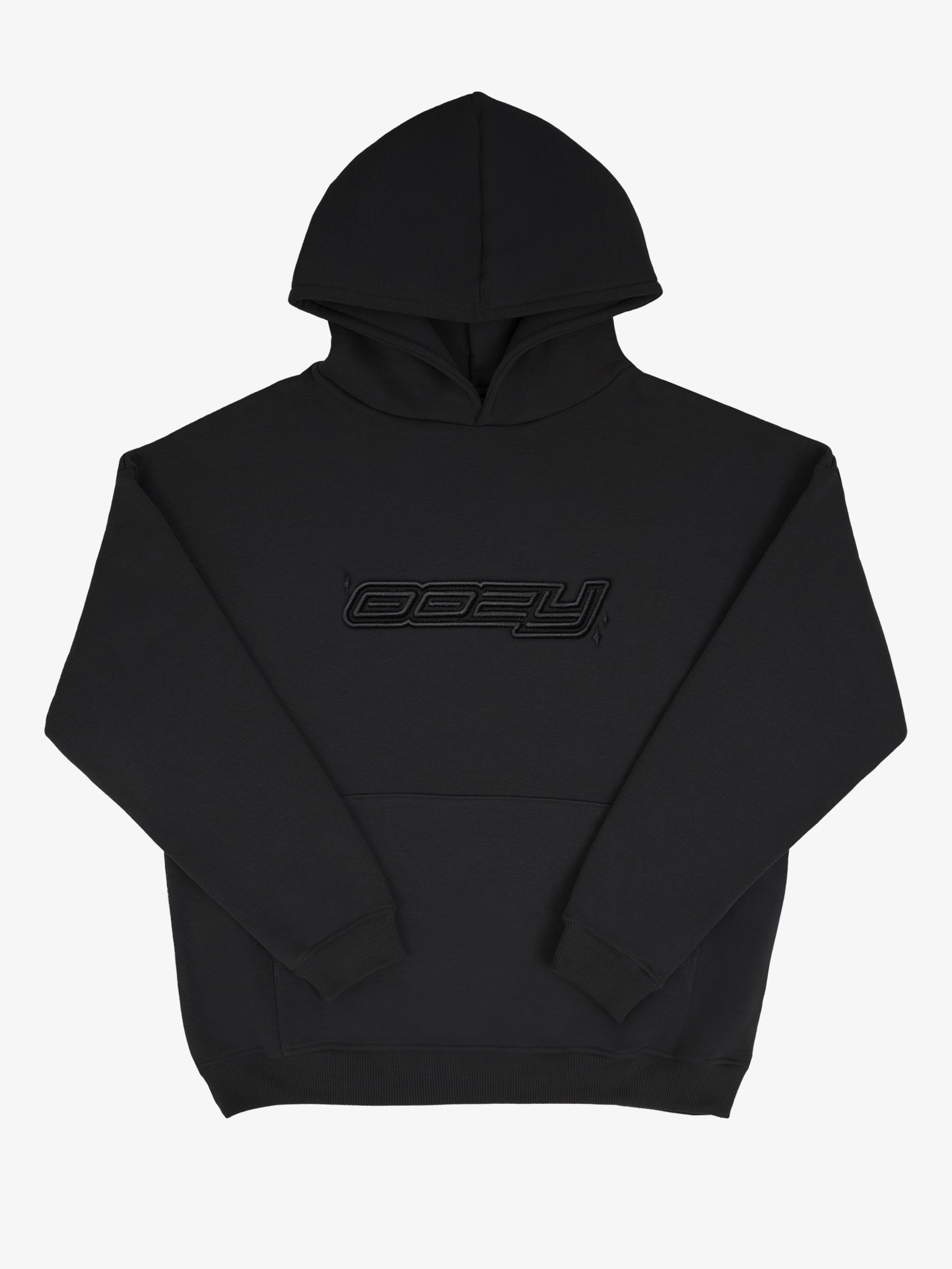 OOZY 3D Logo Oversize Black Hoodie M - STOCK SALE